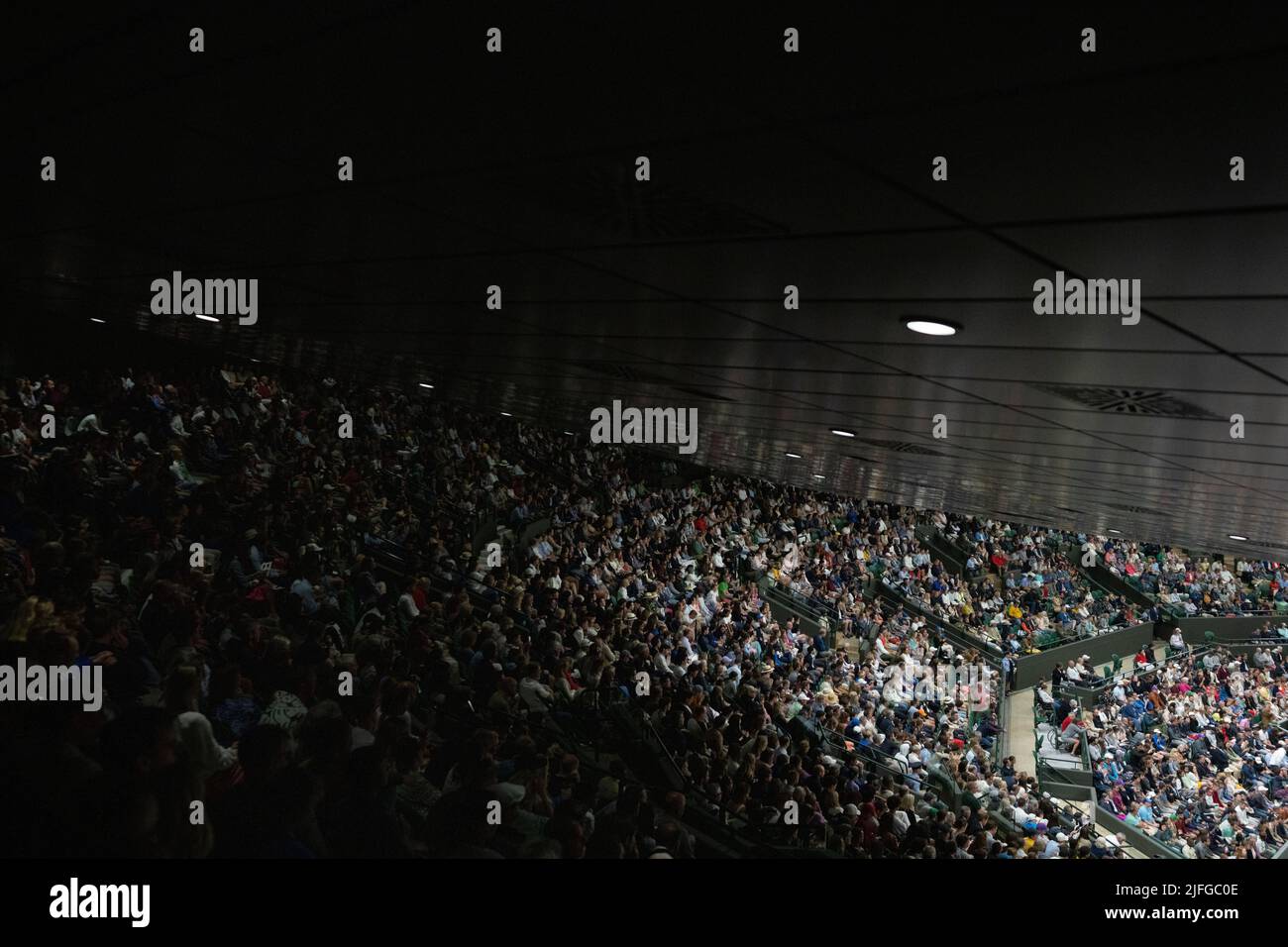 A general view of spectators during day six of the 2022 Wimbledon ...