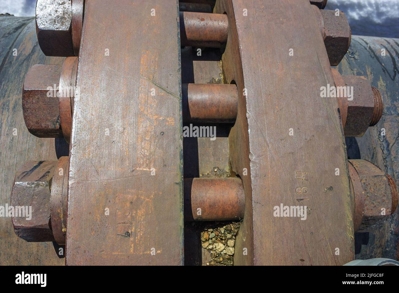 Big rust nuts in a circular row (shallow focus Stock Photo - Alamy