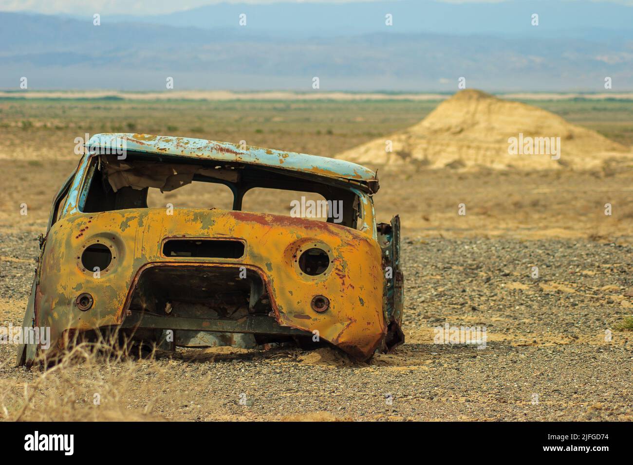 The old rust truck cab in the steepe Stock Photo - Alamy