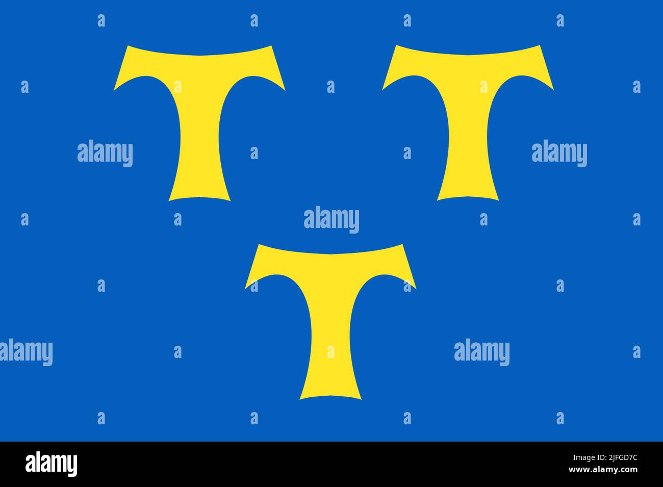 Top view of flag Lede, Belgium. Belgian travel and patriot concept. no ...
