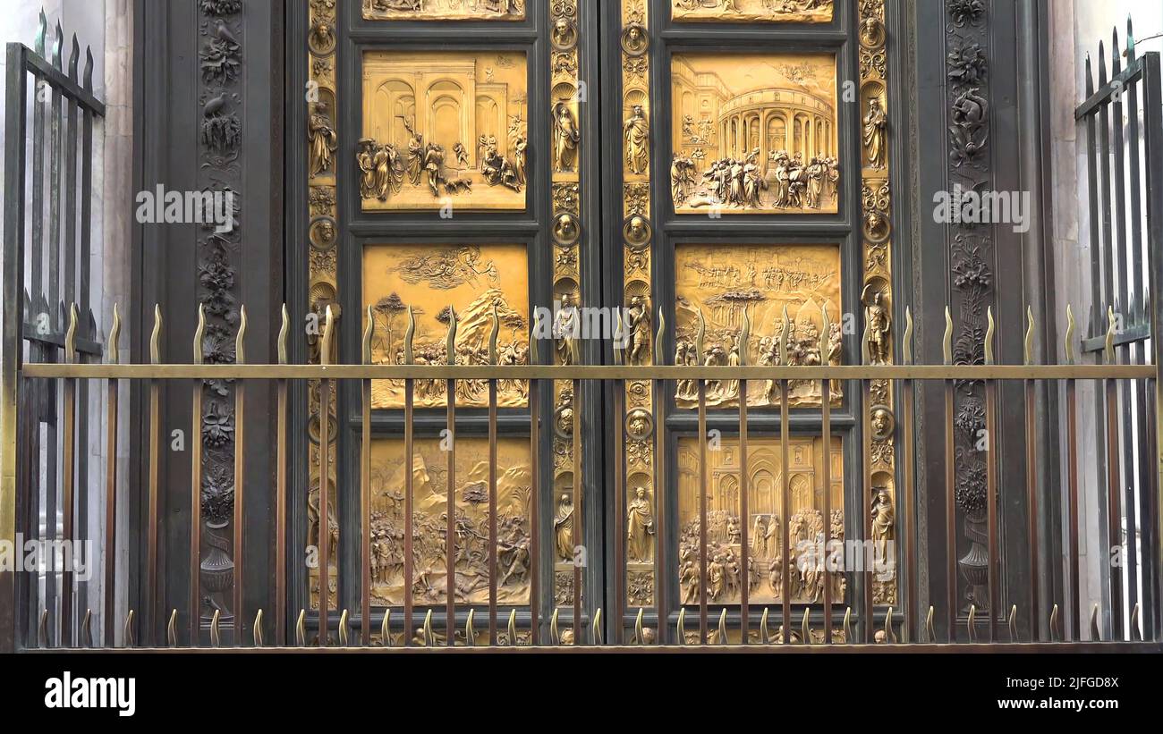 Details of so called "Porte del Paradiso"in the Baptistery of the ...