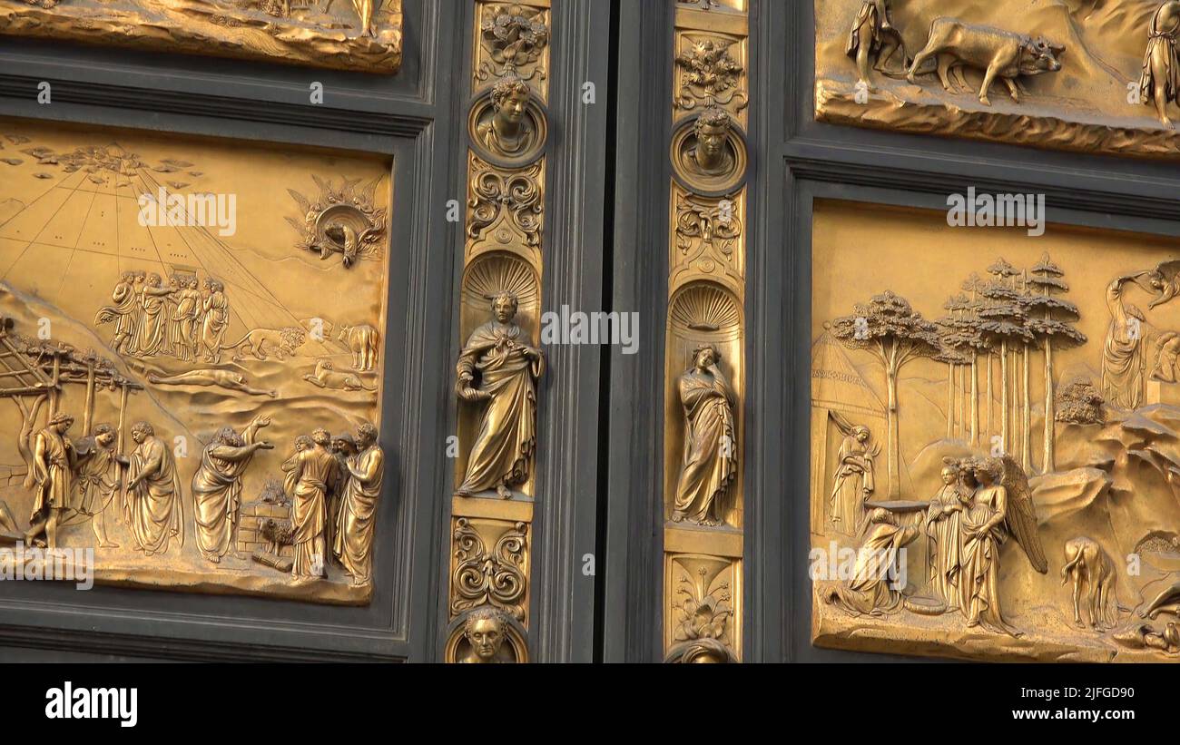 Details of so called "Porte del Paradiso"in the Baptistery of the ...