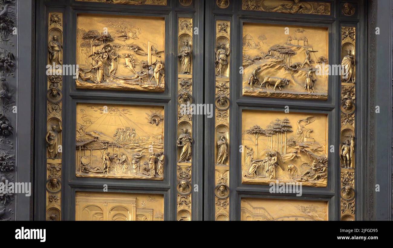 Details of so called "Porte del Paradiso"in the Baptistery of the ...