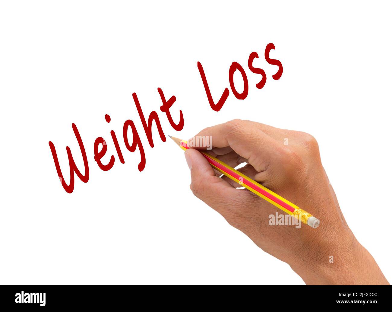 Hand writing Weight Loss word with pencil, health concept Stock Photo ...