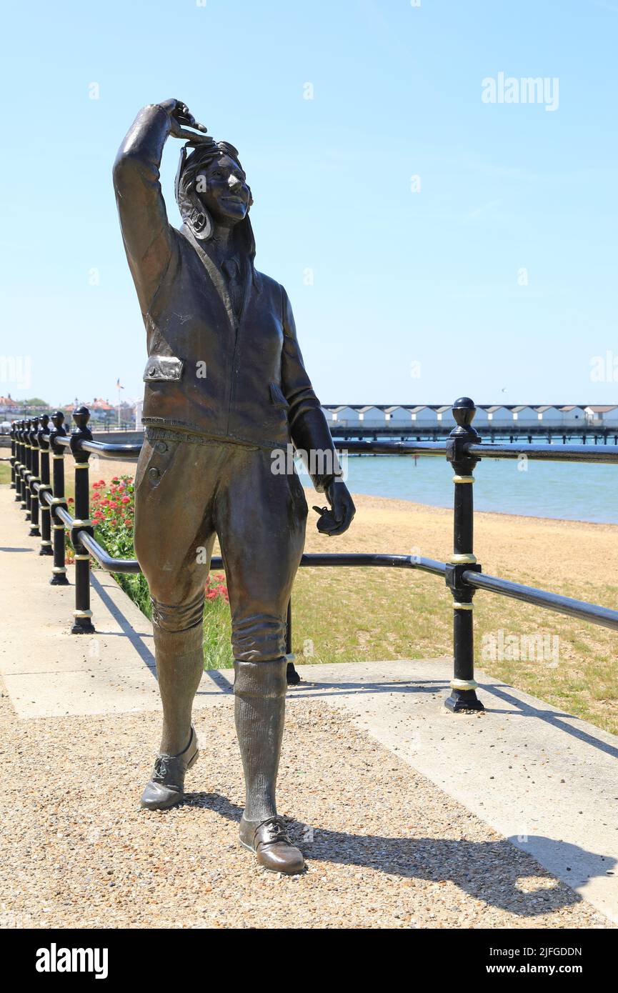 Bronze of Amy Johnson, the record breaking pilot of the 1930s, who died ...