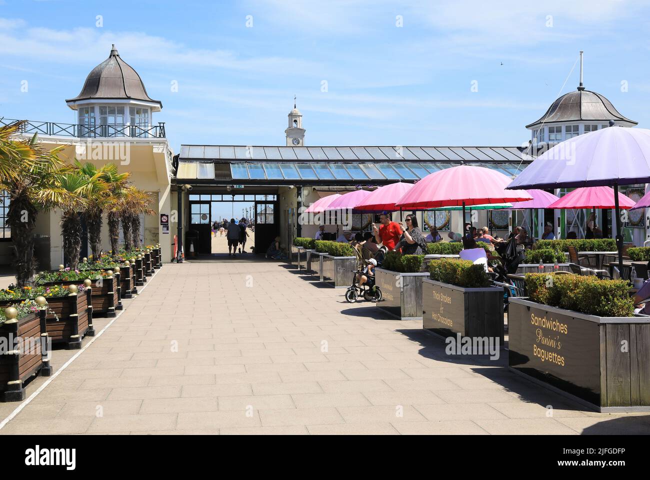 The classic Central bandstand on Herne Bay seafront, in north Kent, UK ...