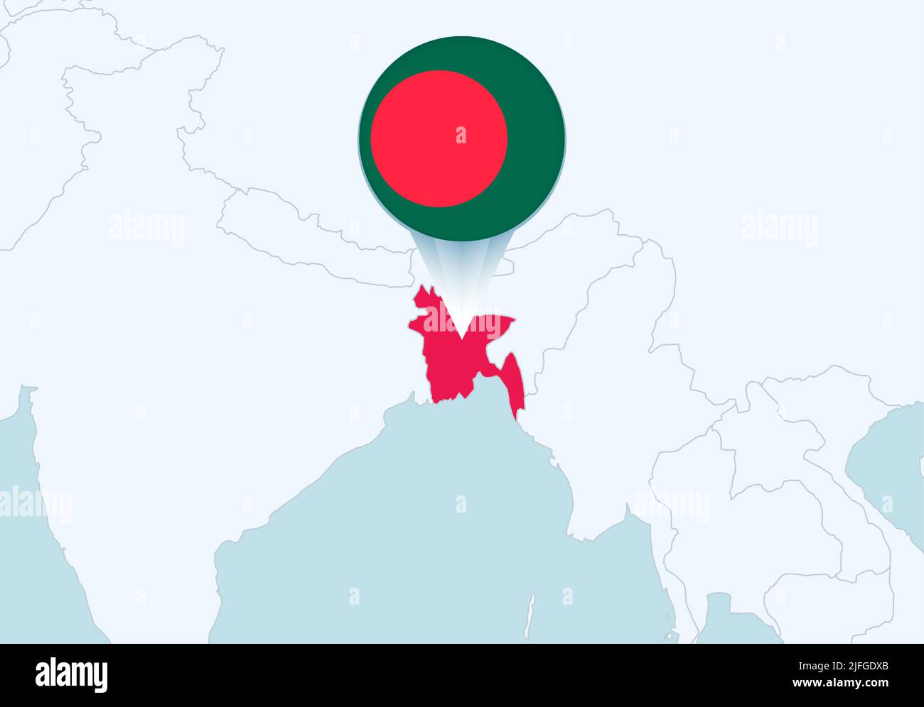 Bangladesh on asia map
