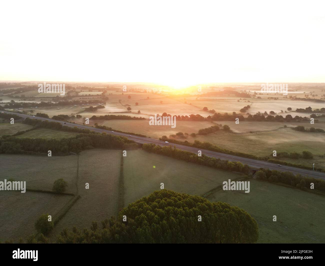 M40 motorway. Aerial photo. Cherwell valley. Oxfordshire. England. UK ...