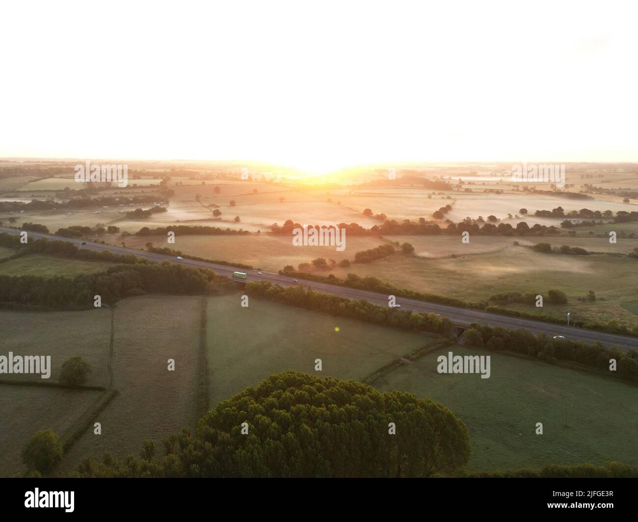 M40 motorway. Aerial photo. Cherwell valley. Oxfordshire. England. UK ...