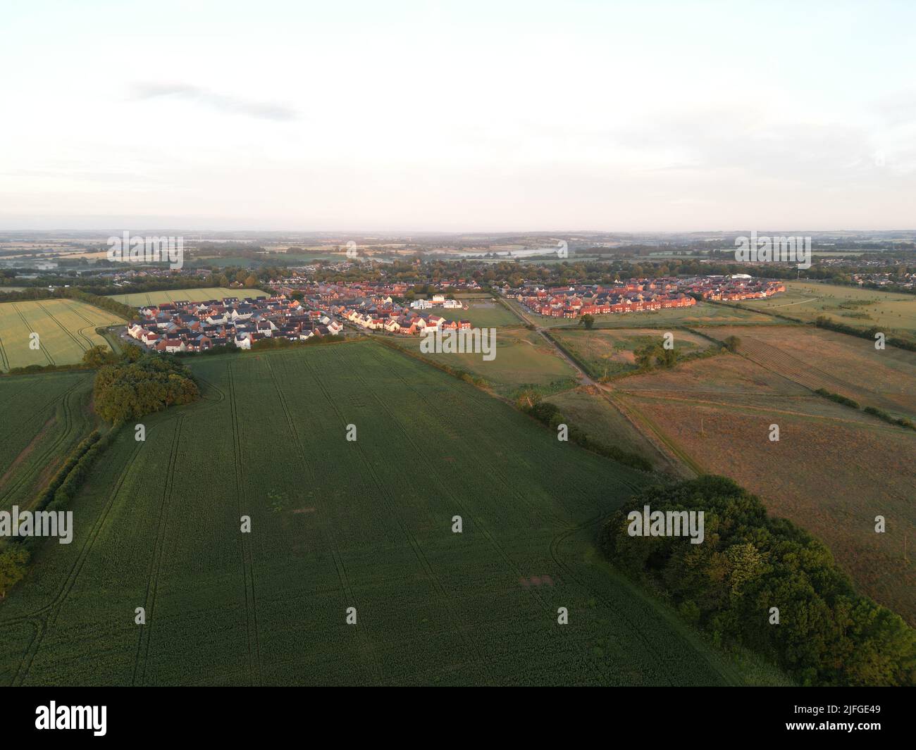 New Housing estate. Aerial photo. Cherwell valley. Oxfordshire. England ...
