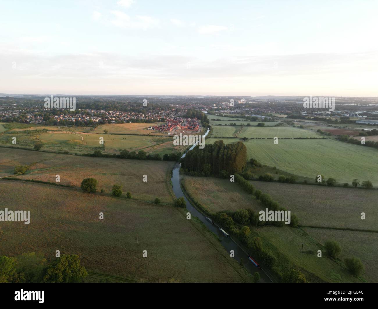 Oxford canal. Aerial photo. Cherwell valley. Oxfordshire. England. UK ...