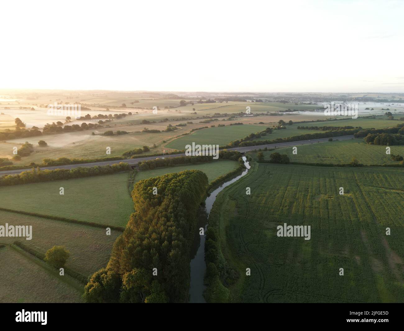 M40 motorway and Oxford canal Aerial photo. Cherwell valley ...