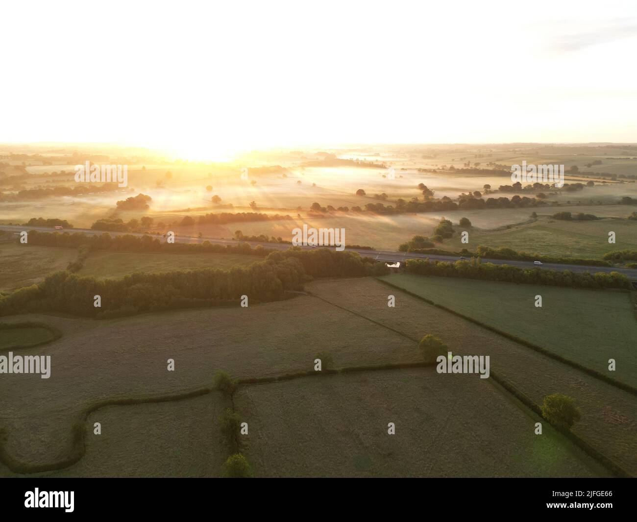 M40 motorway. Aerial photo. Cherwell valley. Oxfordshire. England. UK ...