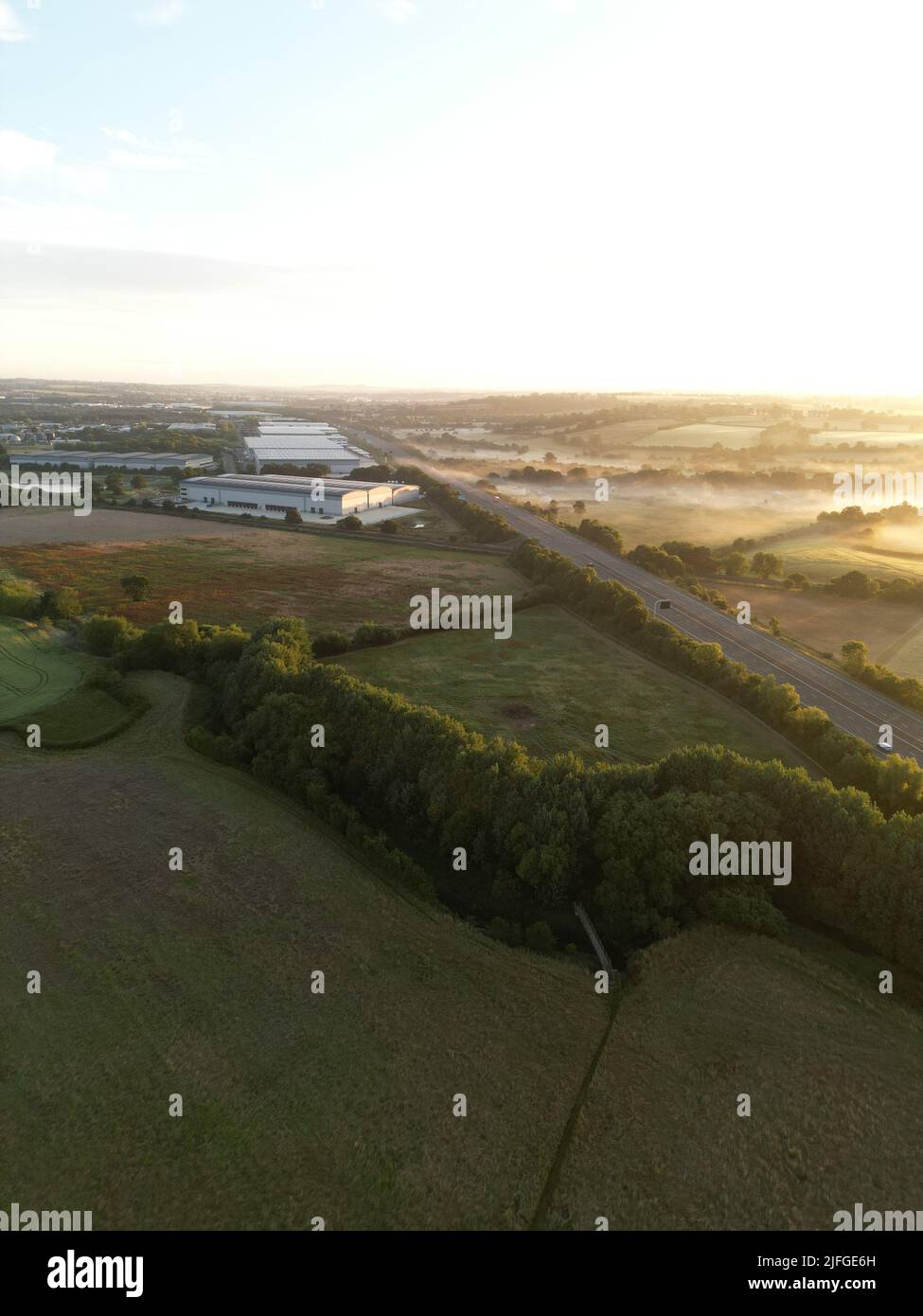M40 motorway warehouse Aerial photo. Cherwell valley. Oxfordshire ...