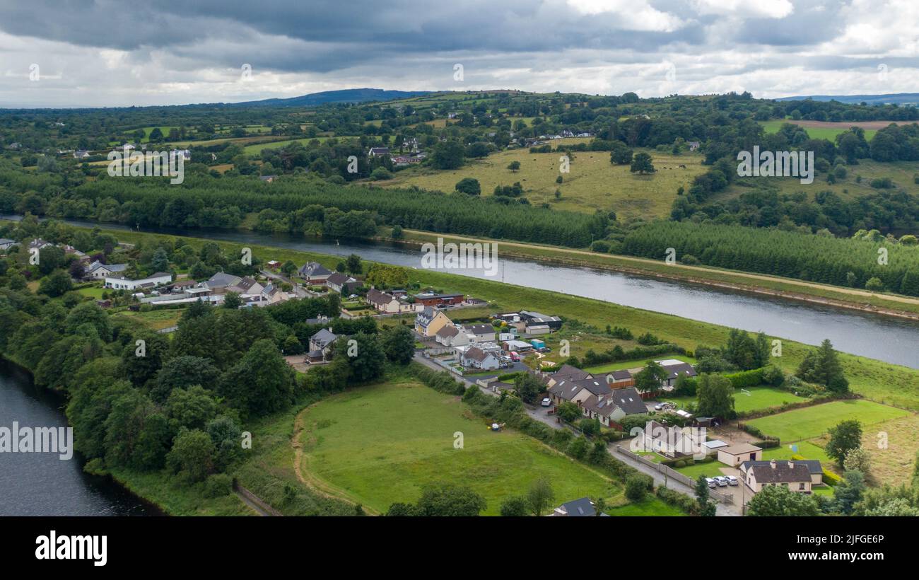 O'Briens Bridge village and lagoon area,O'Briens Bridge, Ireland 02,07 ...