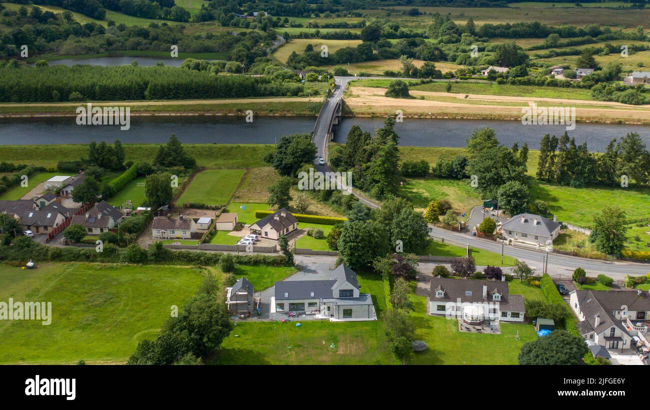 O'Briens Bridge village and lagoon area,O'Briens Bridge, Ireland 02,07 ...