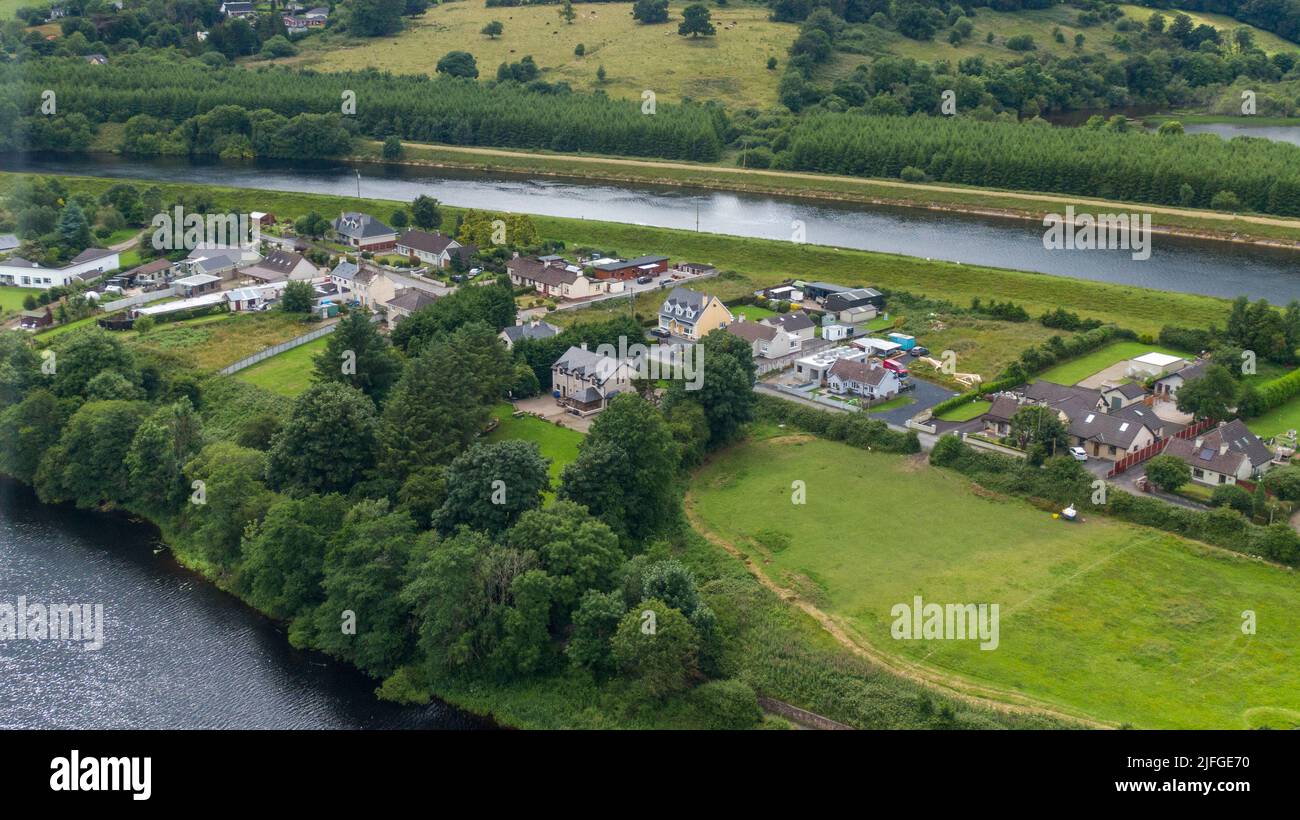 O'Briens Bridge village and lagoon area,O'Briens Bridge, Ireland 02,07 ...
