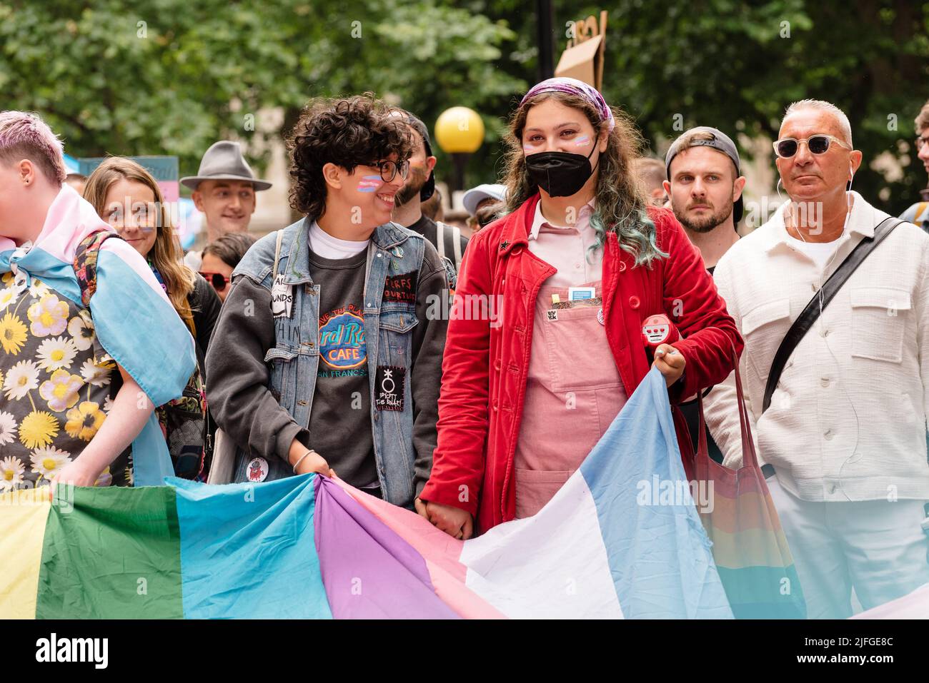 London, UK. 1 July 2022. Veterans of the UK’s Gay Liberation Front and ...