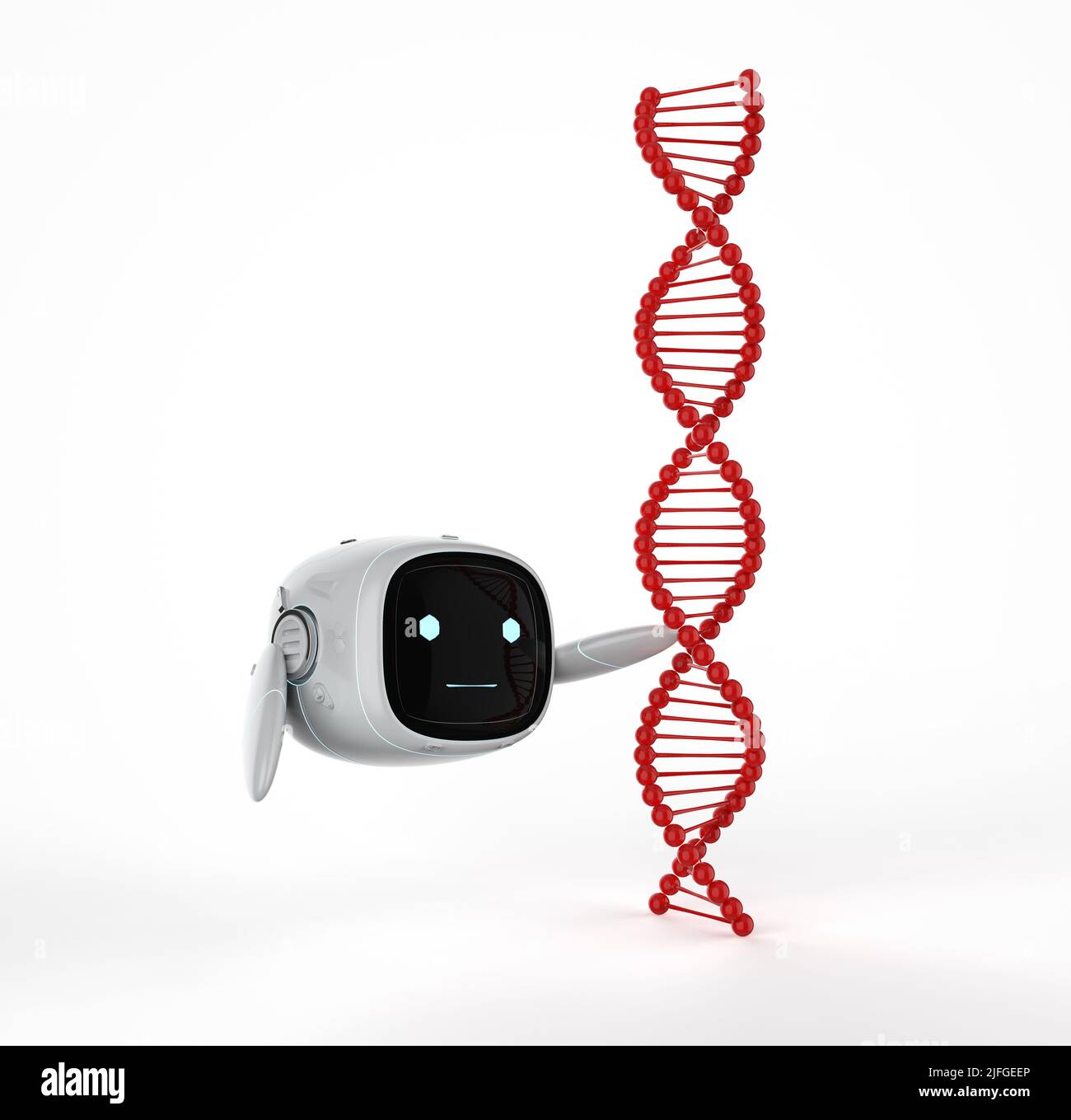 Medical technology concept with 3d rendering cute and small robot ...