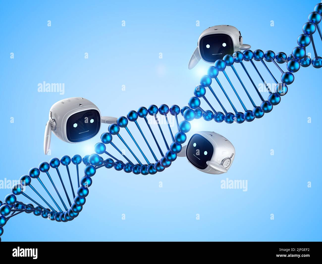 Medical technology concept with 3d rendering cute and small robot ...