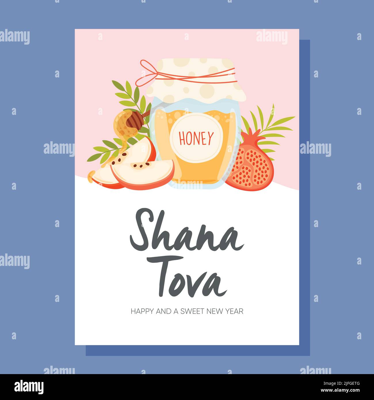Happy Rosh Hashanah day, Shana Tova greeting card. Vector illustration ...