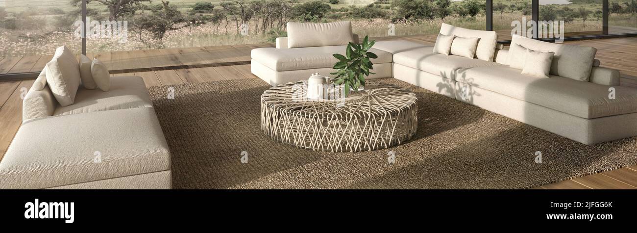 Modern interior design open space outdoor terrace background. Large ...