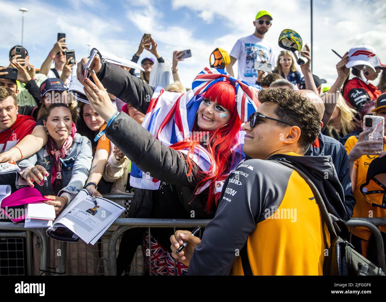 SILVERSTONE - Lando Norris (McLaren) ahead of the F1 Grand Prix of ...