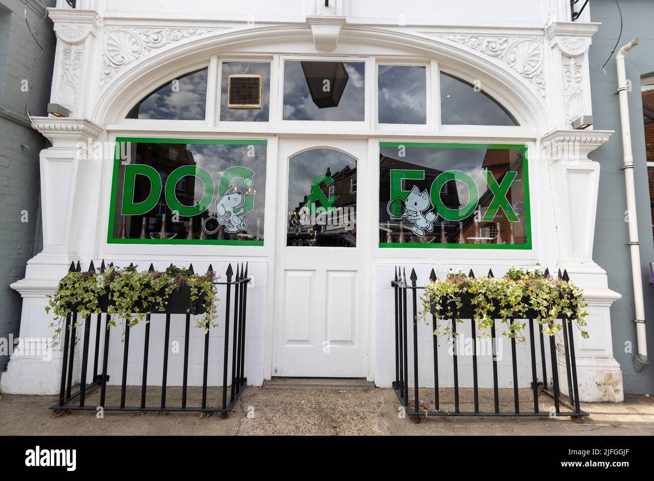 General view of Wimbledon themed shop fronts at Wimbledon Village ...