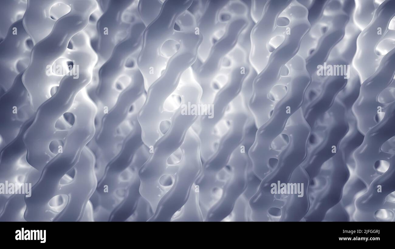 Triple helix collagen molecules (Tropocollagen) on white. Collagen ...