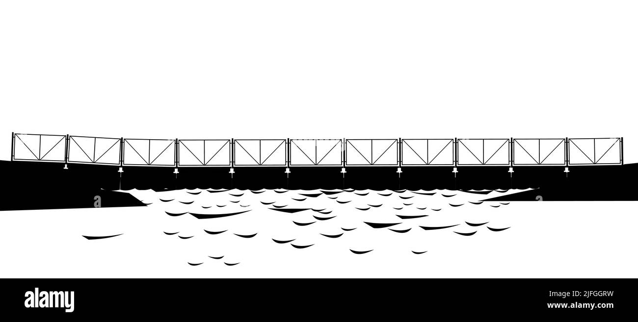 Pantone Bridge silhouette. Transport road construction. Isolated on ...