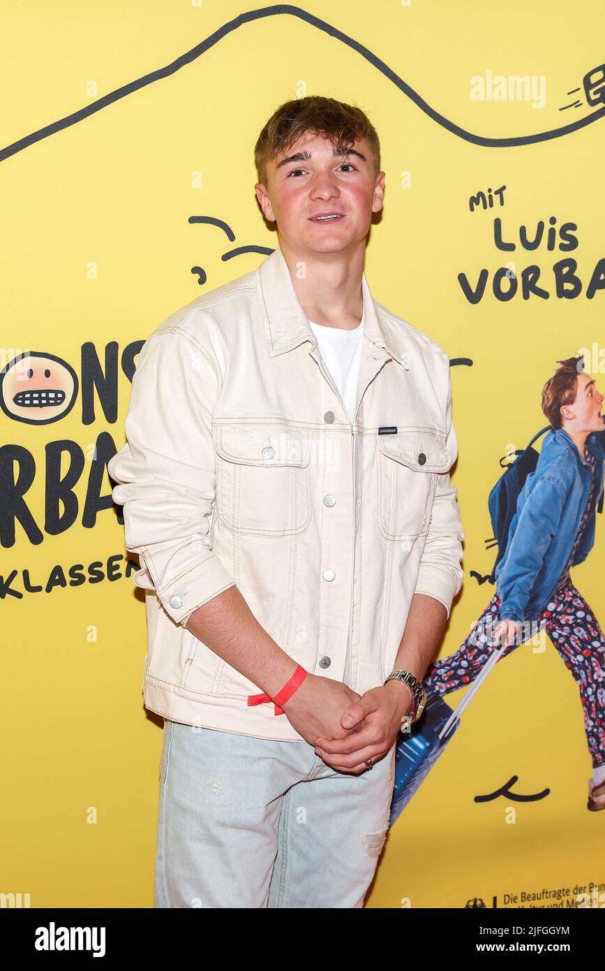 Berlin, Germany. 03rd July, 2022. Luis Vorbach comes to the premiere of ...