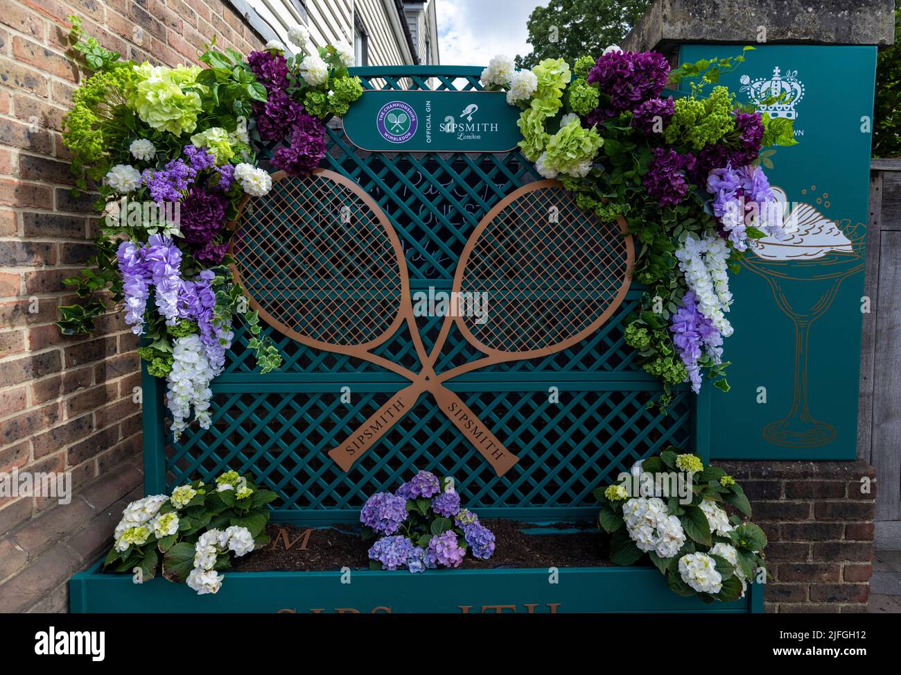 General view of Wimbledon themed shop fronts at Wimbledon Village ...
