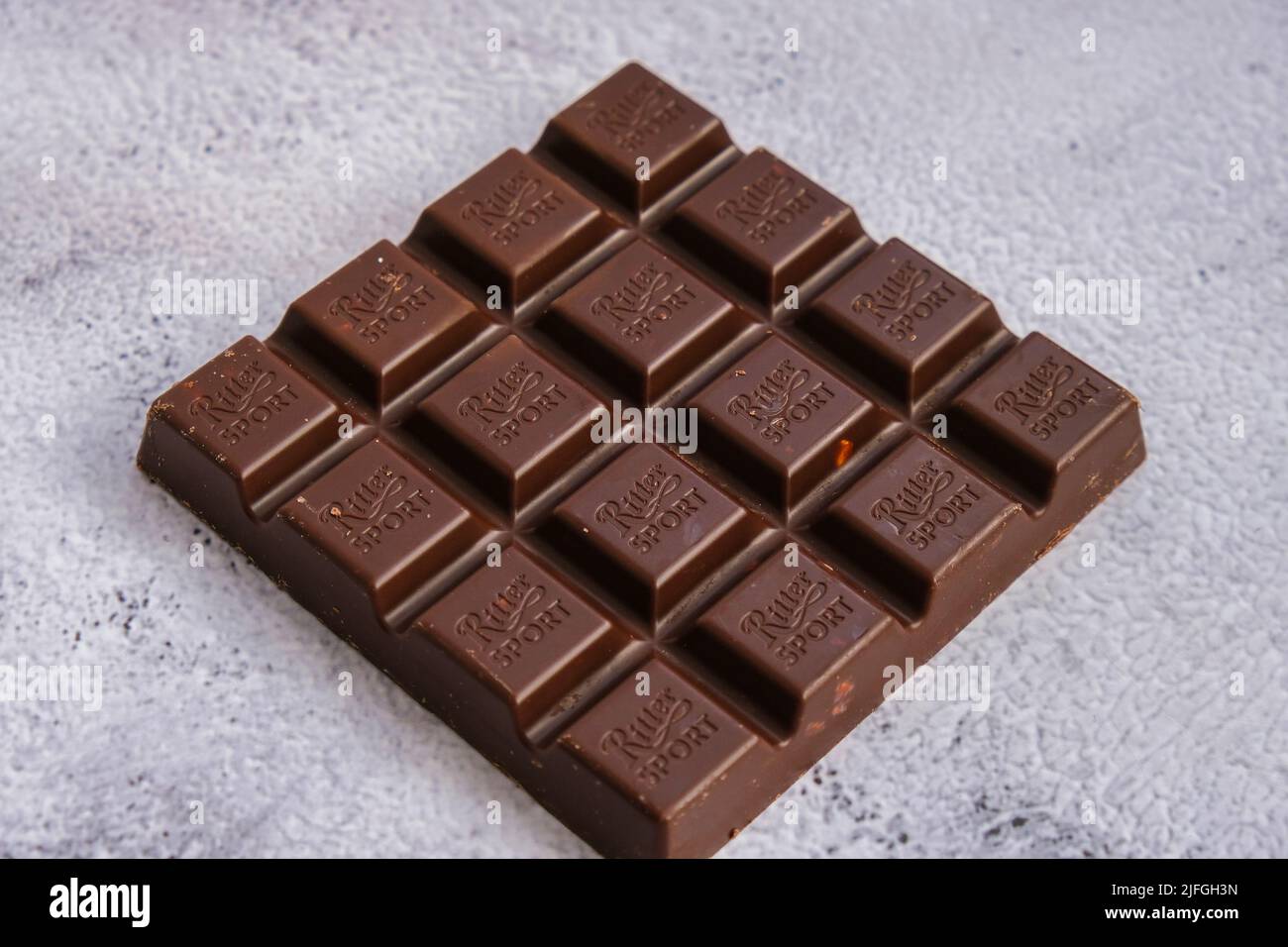 Kiev Ukraine - October 2021 chocolate Ritter Sport bar. German ...