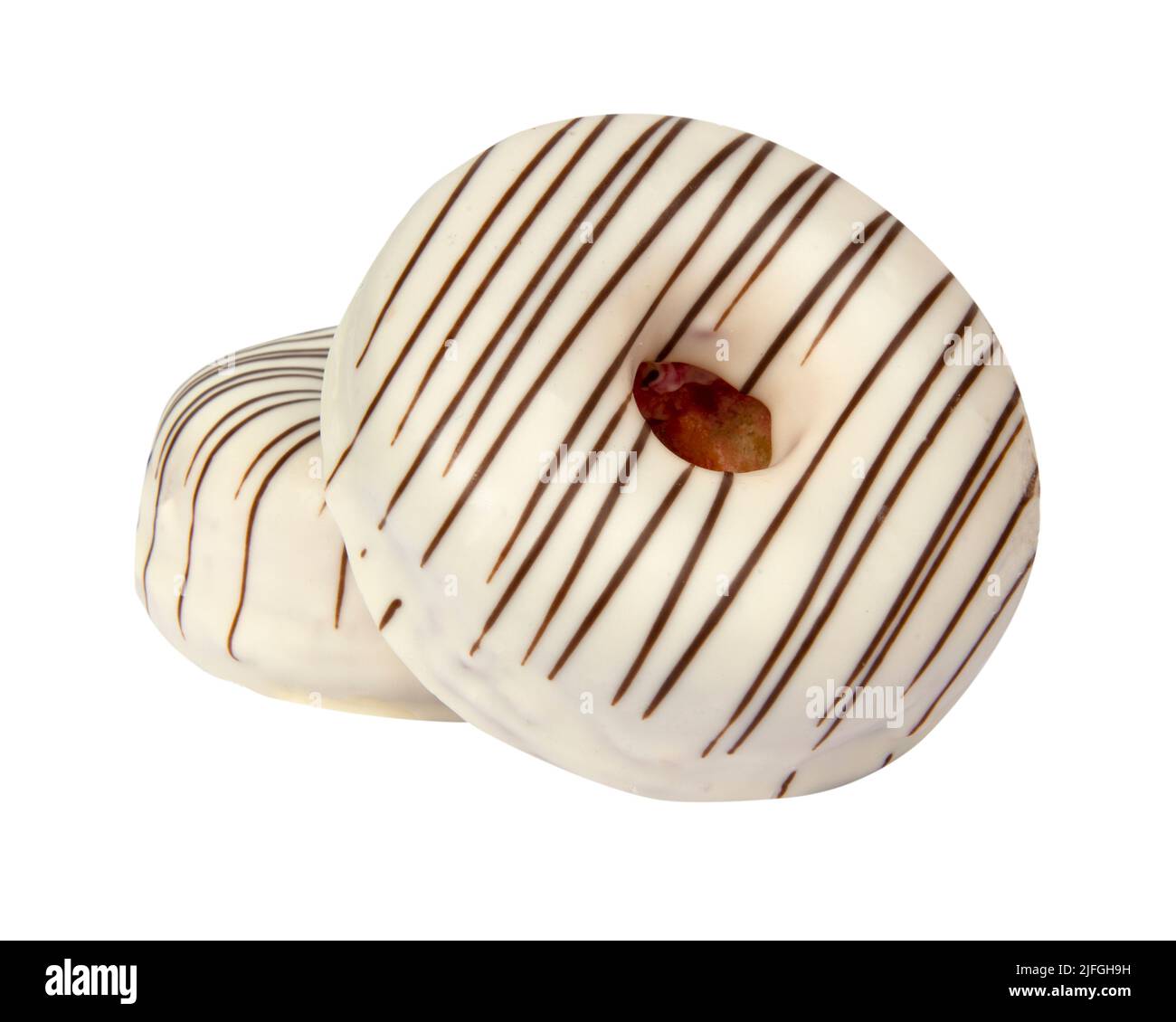 White glazed donut isolated on the white background Stock Photo - Alamy
