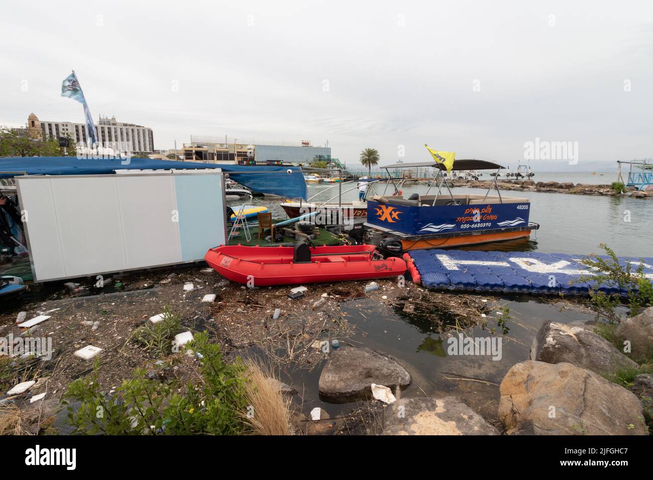16-05-2022. tveria-israel. Garbage and plastic pollution swept ashore ...