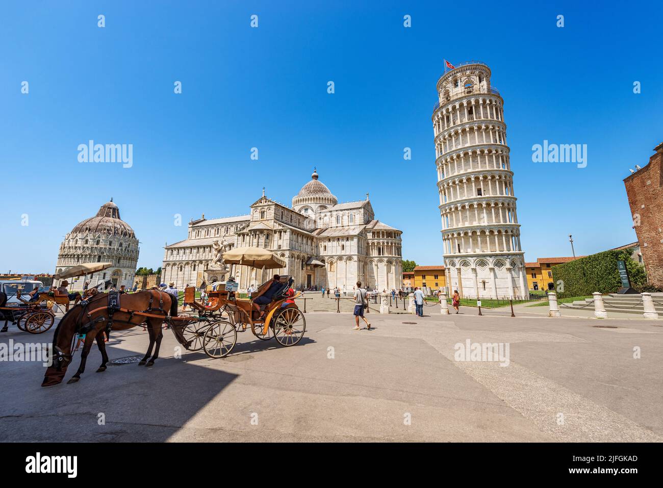 Pisa, Piazza dei Miracoli (Square of Miracles) with the Leaning Tower ...