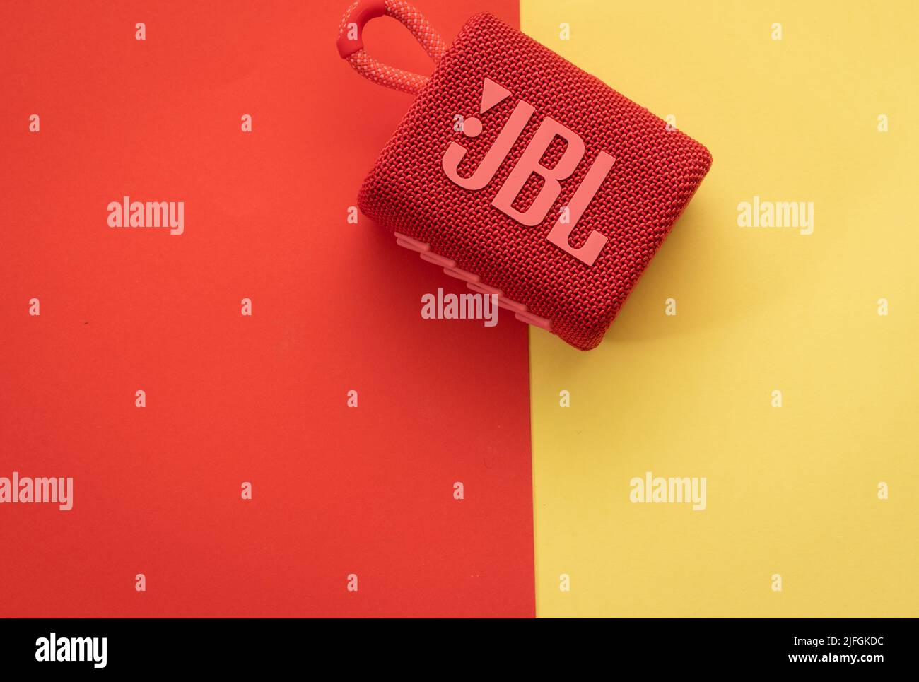 jerusalem-israel. 03-05-2021. A small and portable speaker from the jbl ...