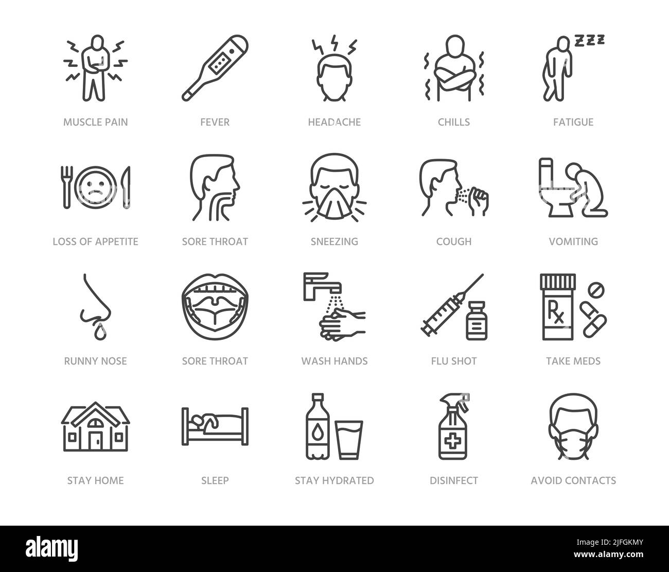 Cold and flu illustrations Black and White Stock Photos & Images - Alamy