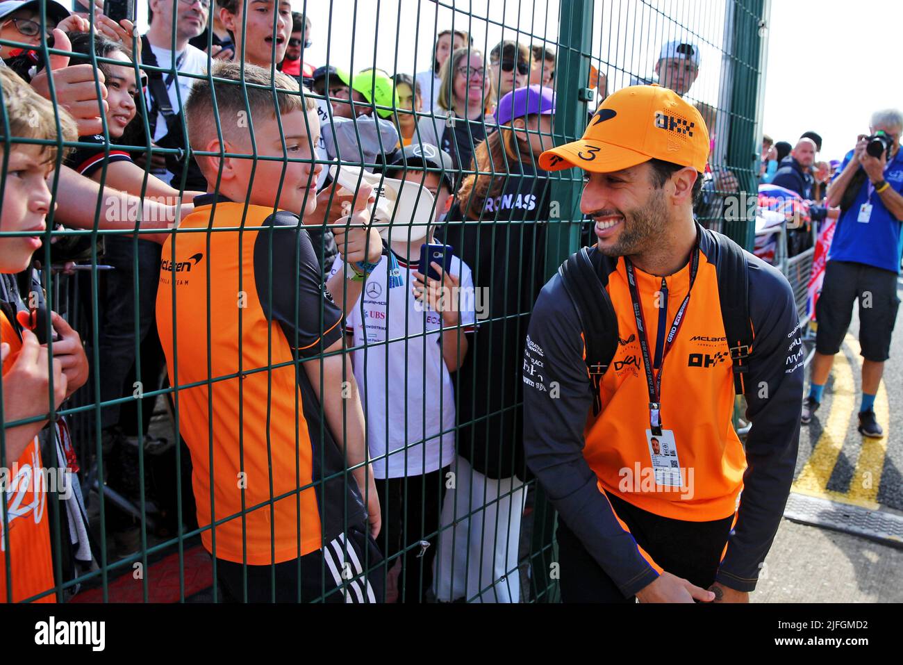 Silverstone, UK. 03rd July, 2022. Daniel Ricciardo (AUS) McLaren with ...