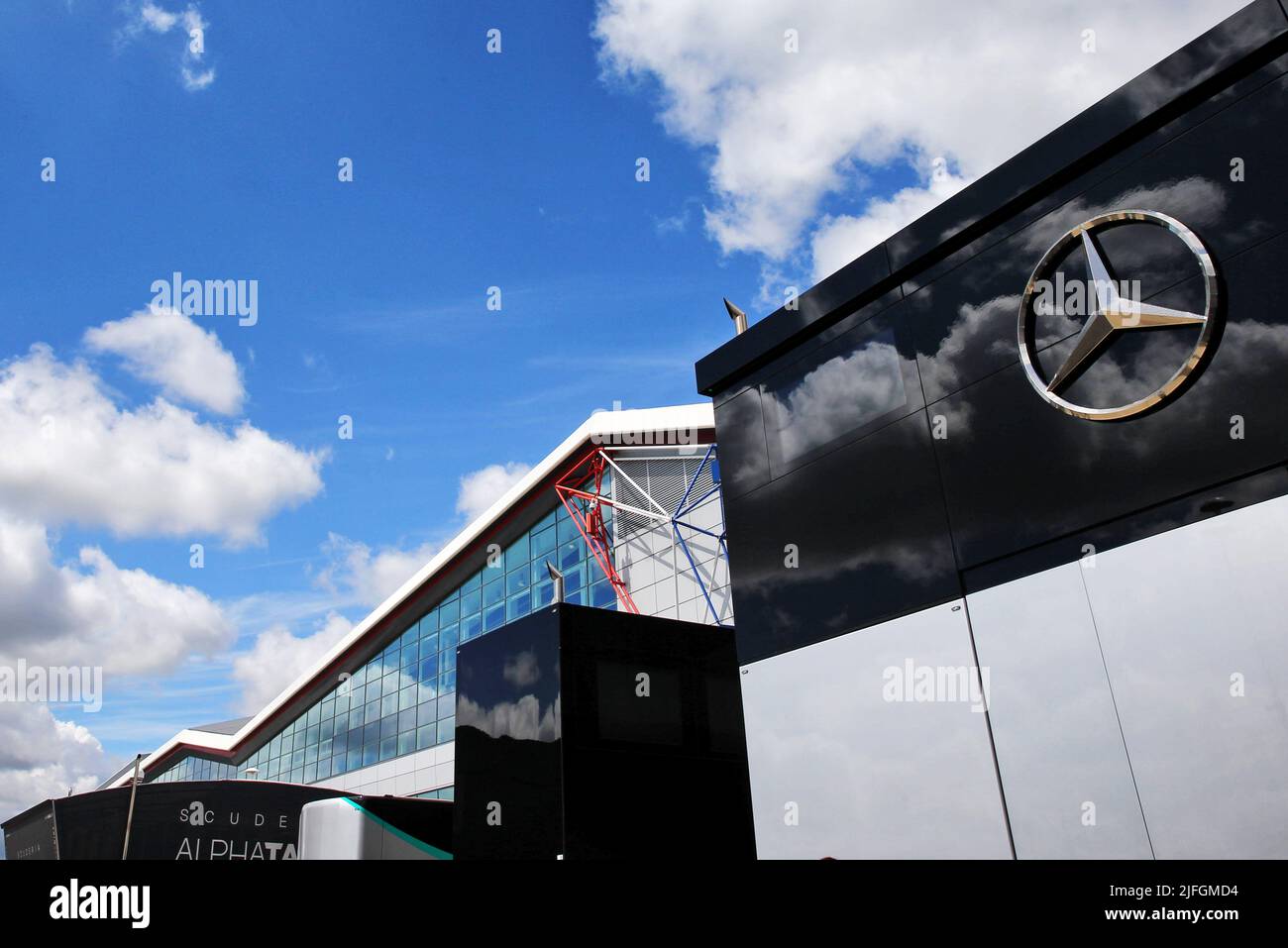 Silverstone, UK. 03rd July, 2022. Mercedes AMG F1 in the paddock. 03.07 ...