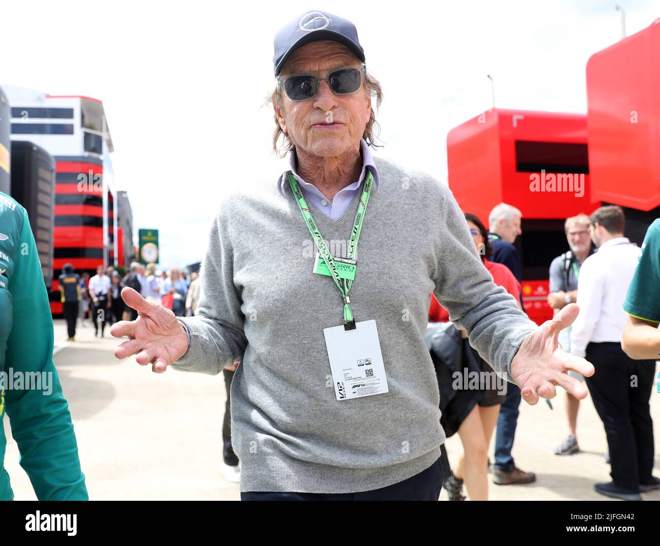 Michael Douglas attending the British Grand Prix 2022 at Silverstone ...