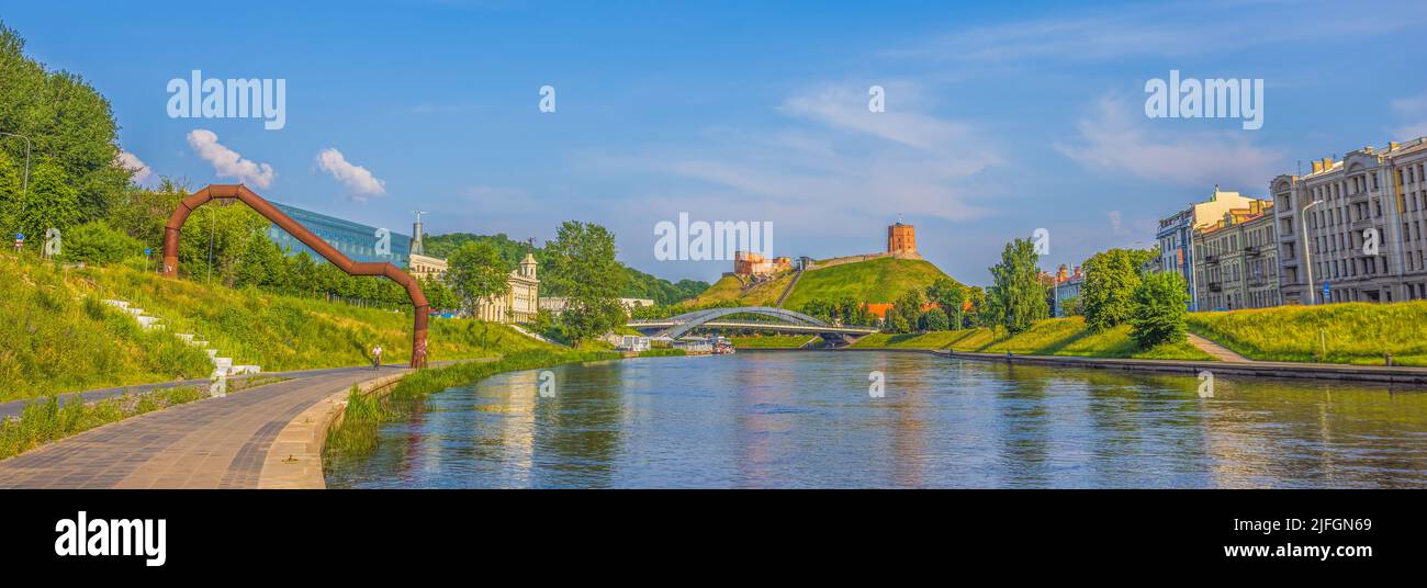 JUNE 27, 2022: Sunny landscape of Vilnius, capital of Lithuania, summer ...