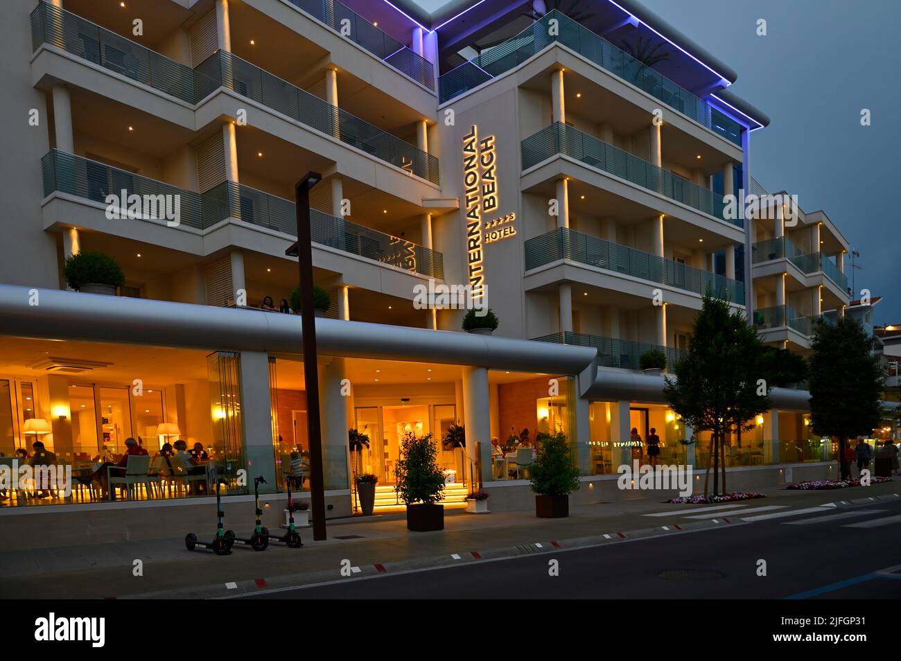 Caorle Italy. The International Beach Hotel in Caorle Stock Photo - Alamy