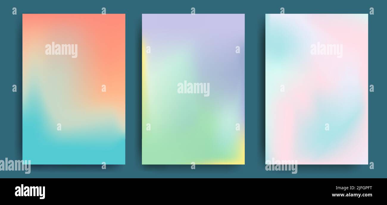 Set of vector gradients in pastel colors. For covers, wallpapers ...