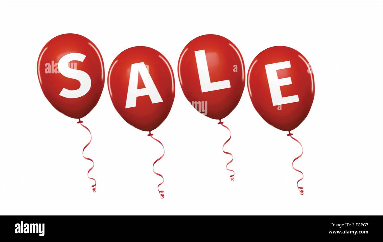 Waving red balloons 4k seamless loop. Sale animation for your business ...