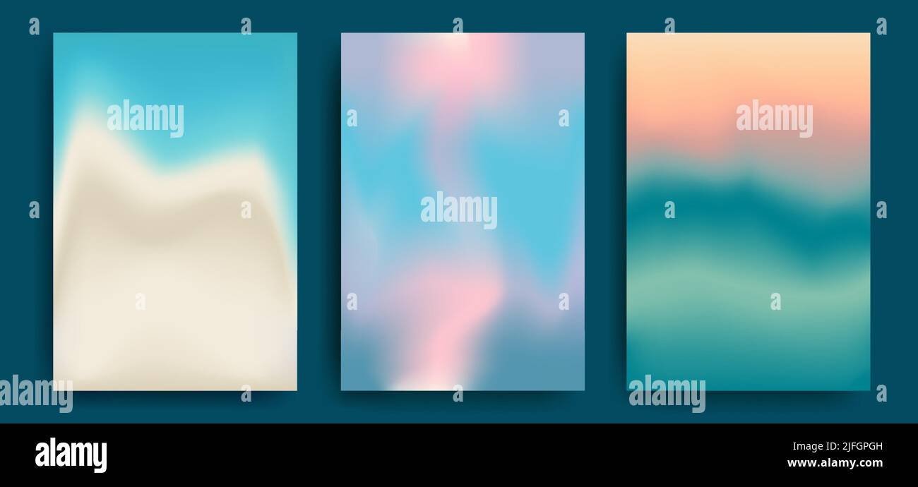 Set of vector gradients in pastel colors. For covers, wallpapers ...
