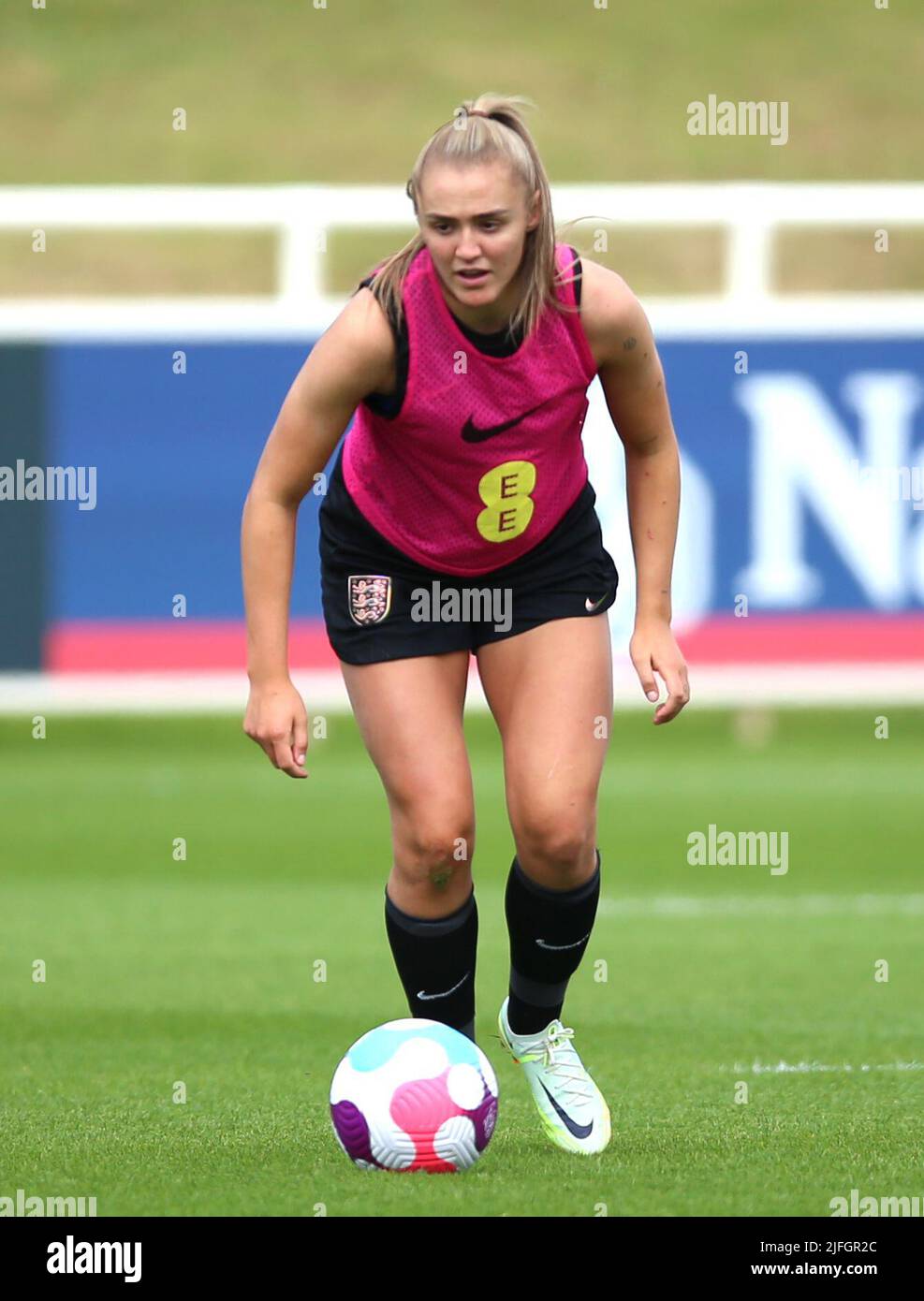 Georgia Stanway during a training session at St. George's Park, Burton ...