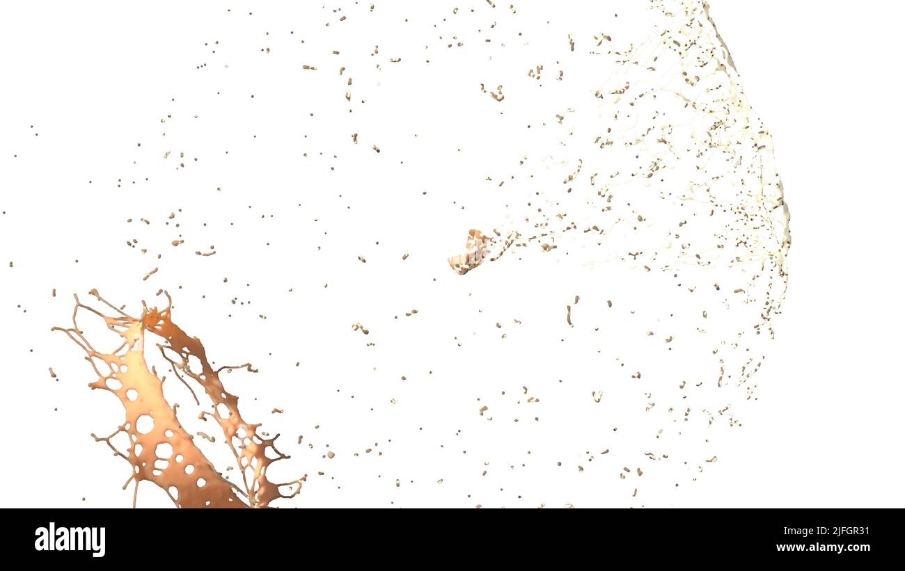 Splash cream Abstract liquid super slow motion 1000 FPS 3d render Stock ...
