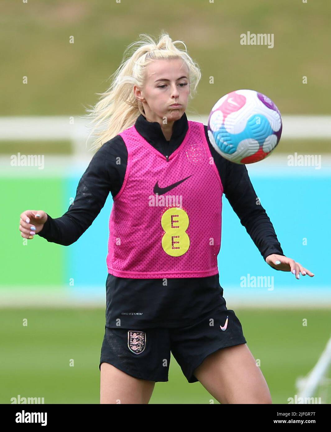 Chloe Kelly during a training session at St. George's Park, Burton-on ...
