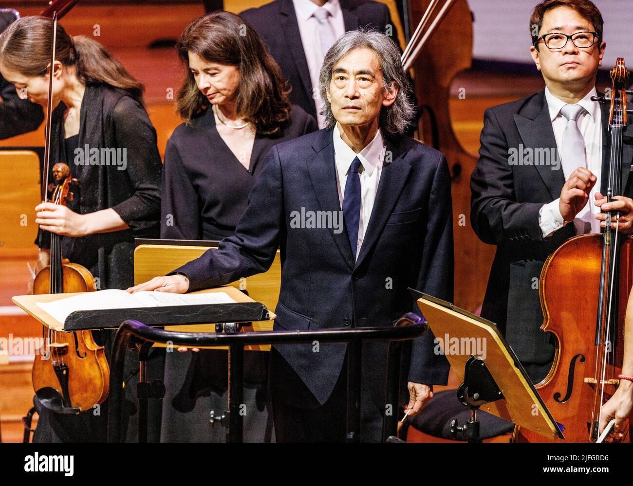 Hamburg, Germany. 03rd July, 2022. Conductor Kent Nagano stands on ...